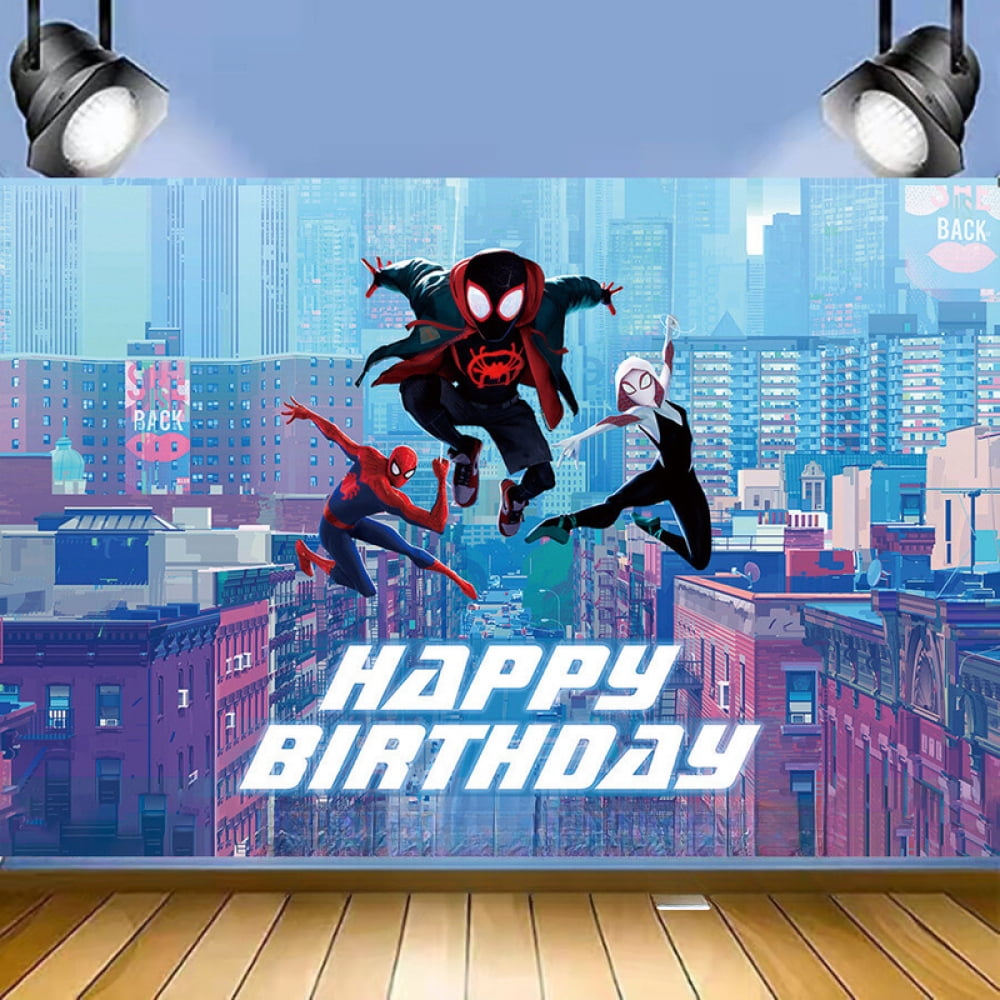 3D Spider-Man Across the Spider-Verse Birthday Party Background ...