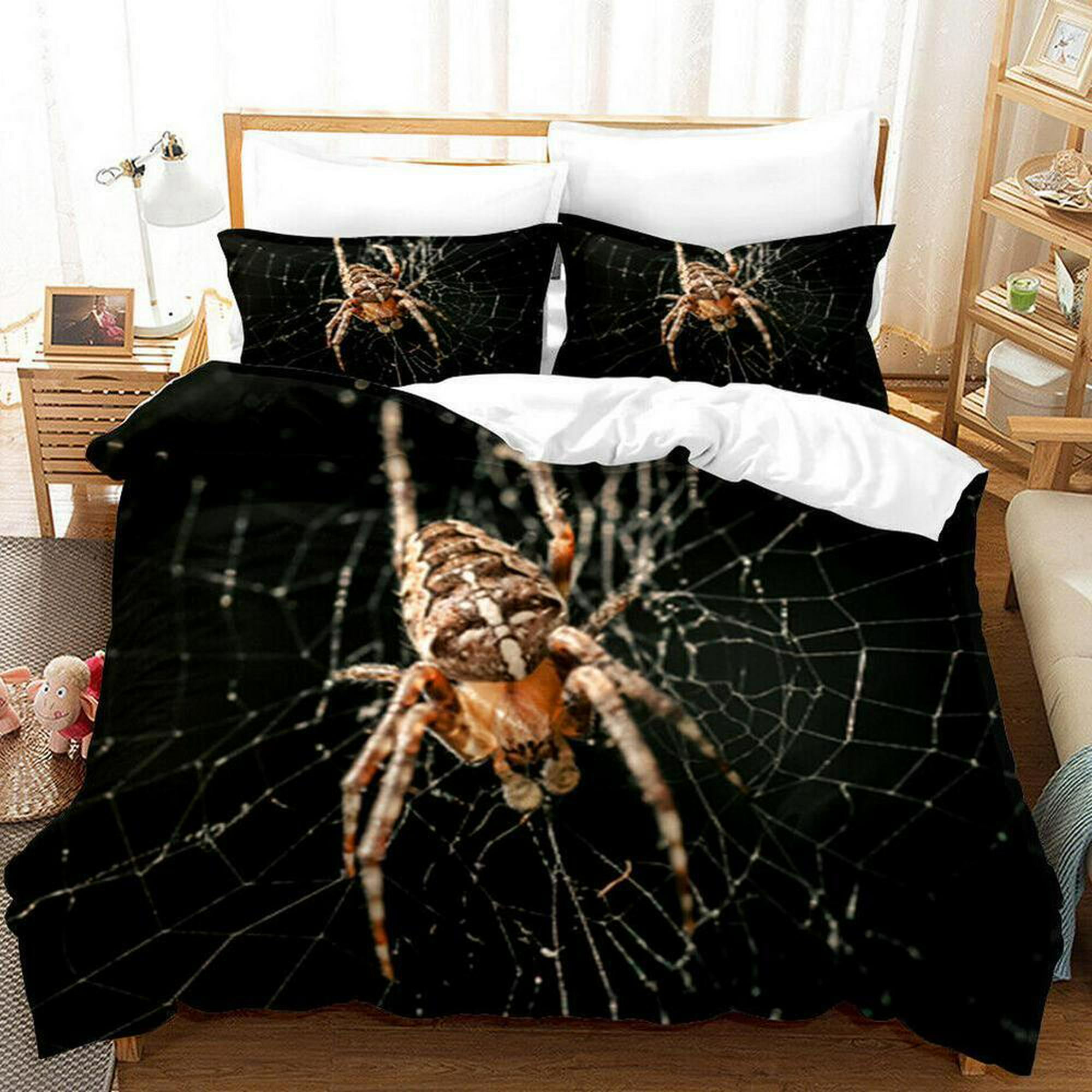 3D Spider Quilt Duvet Cover Set Bedspread Bedclothes Single - Walmart.com