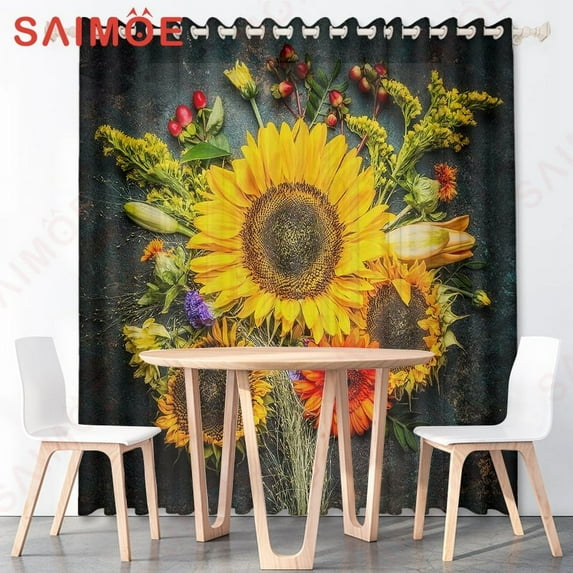 3D Spring Plants Curtains Peach Blossom Solid Color Background Pictures ...