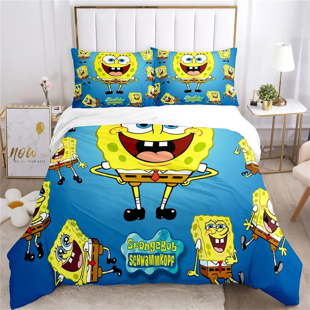 3D SquarePants Quilt Duvet 3D HD Spongebob Patrick Star Bedding Set 2/3 ...
