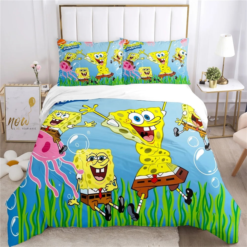 3D SquarePants Quilt Duvet 3D HD Spongebob Patrick Star Bedding Set 2/3 ...