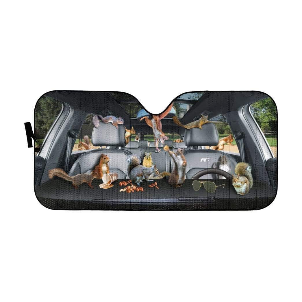 3D Squirrel Car Auto Sunshades Windshield Heat Protection Sun Shades ...