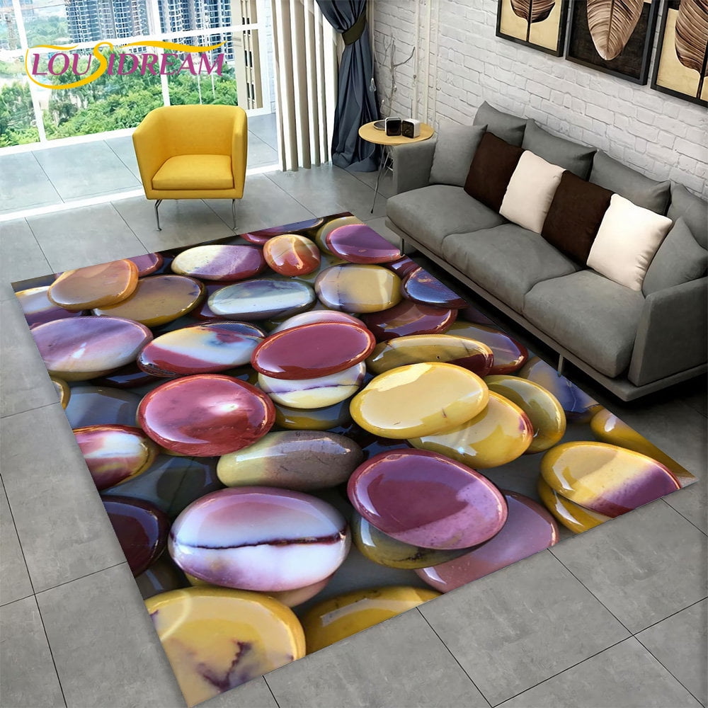 3D St Footprint Beach Pebbles Area Rug Carpet Rug for Home Living Room ...