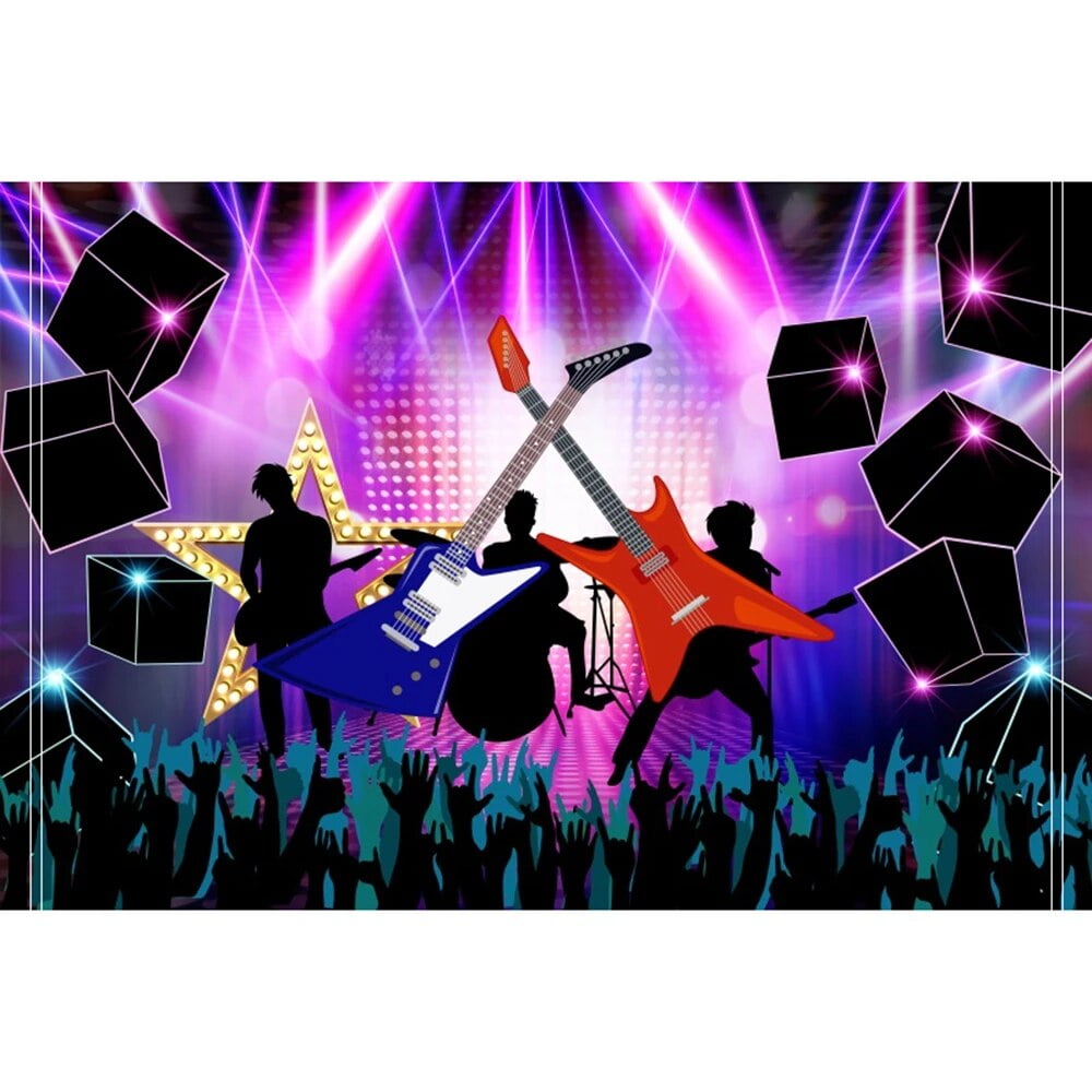 3D Stage Backdrop For Photography Glitter Purple Light Optical Starry ...