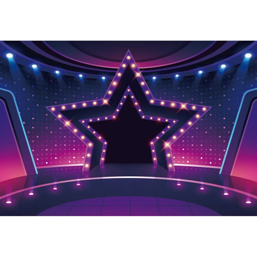 3D Stage Backdrop For Photography Glitter Purple Light Optical Starry ...