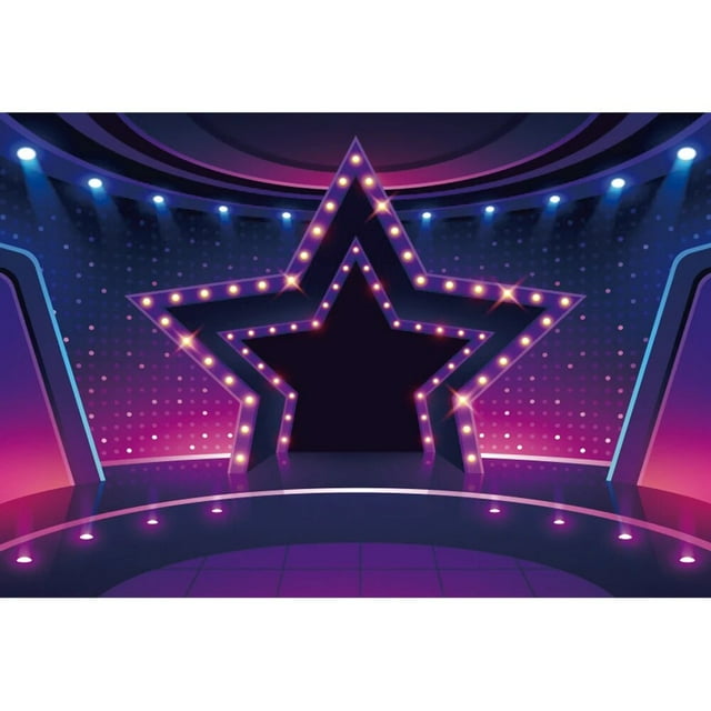 3D Stage Backdrop For Photography Glitter Purple Light Optical Starry ...