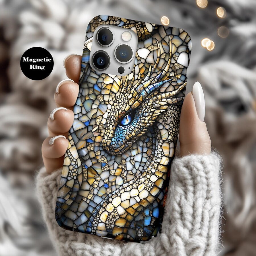 3D Stained Glass Dragon with Intricate Mosaic Mag-Compatible Case 11 12 ...