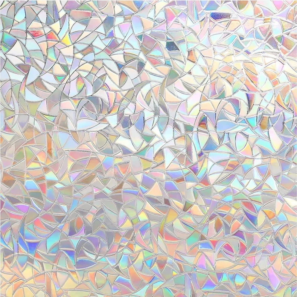 3D Stained Glass Window Film Anti Look Frosted Vinyl Privacy Stickers ...