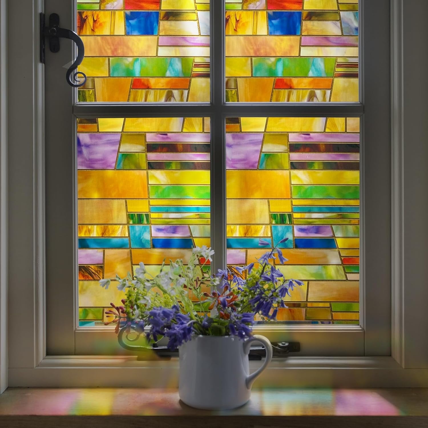 3D Stained Glass Window Film, Decorative Window Privacy Film for ...