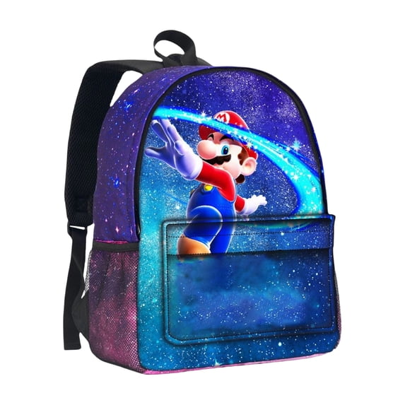 3D Starry Sky Backpack - Classic Pixel Game & Space Themed Bookbag ...