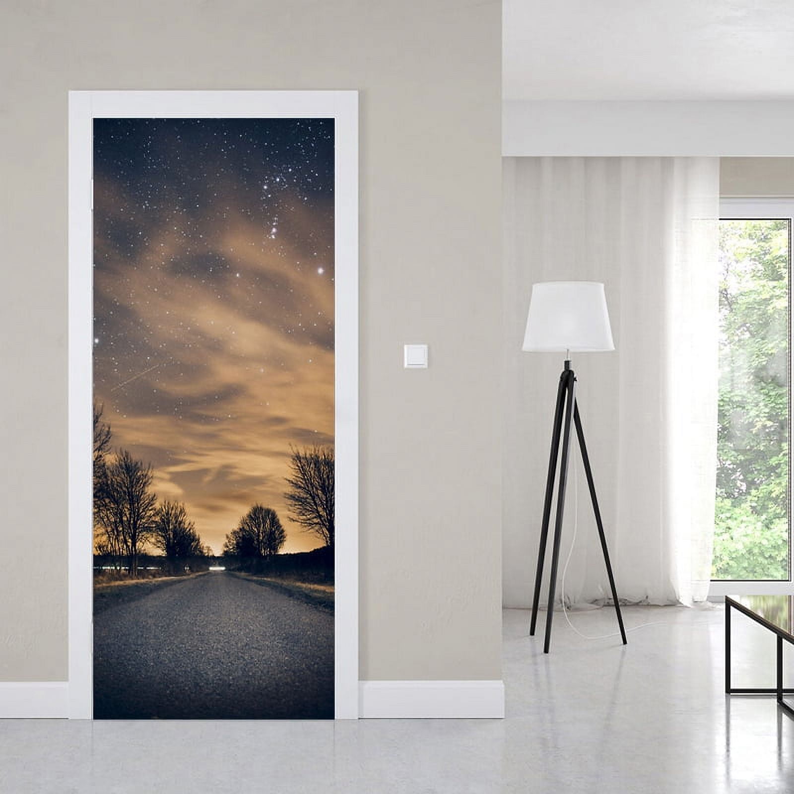 3D Starry Sky Galaxy Background Creative Door Sticker Old House ...
