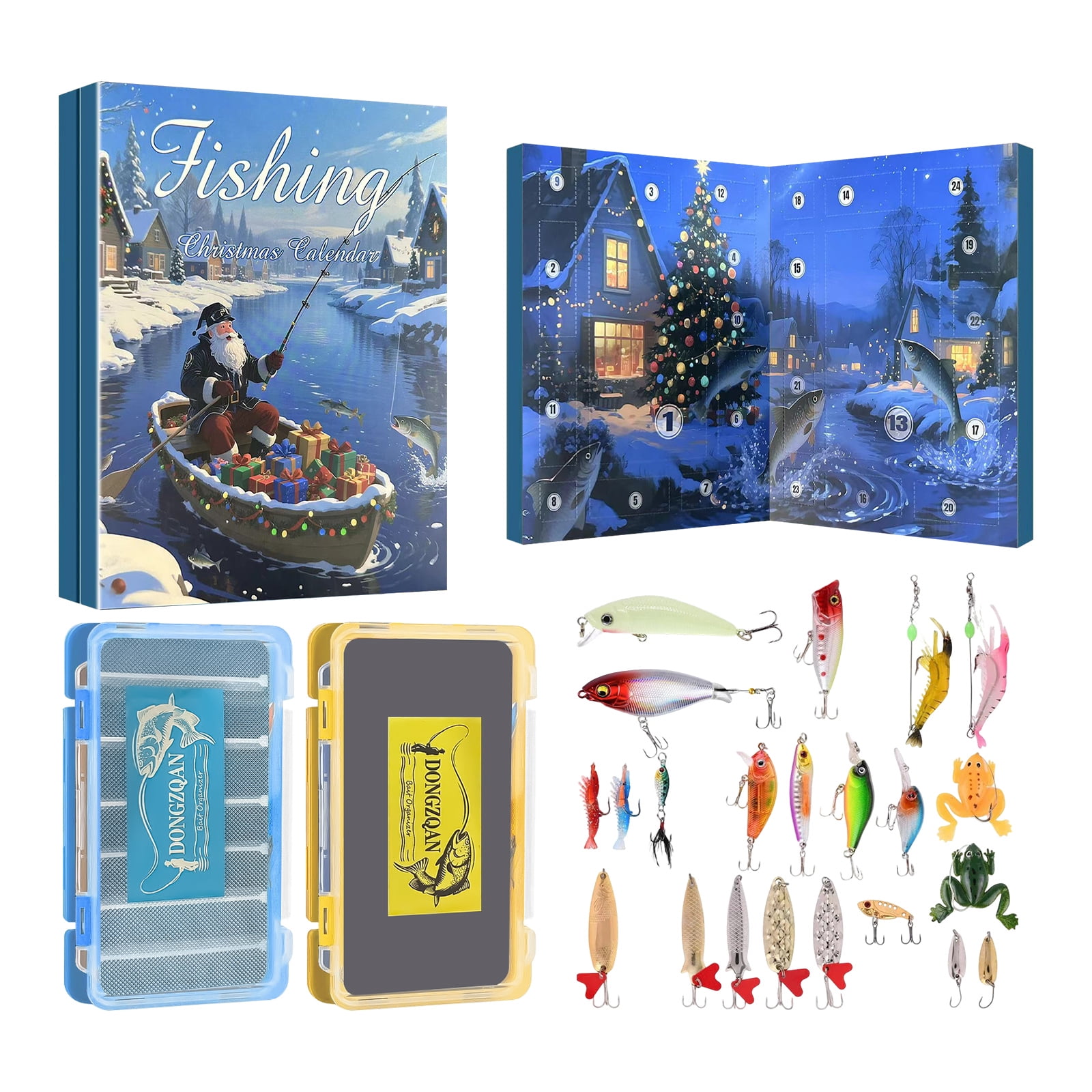 3D Stereo Airplane Christmas Countdown Box 24Pc Fishing Surprises ...