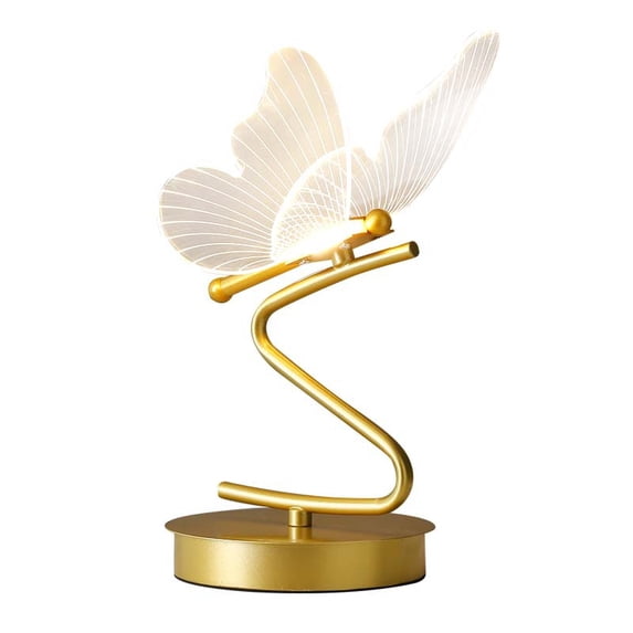 3D Stereo Butterfly Table Lamp, 3-Color Touch Stepless Dimmable Light ...