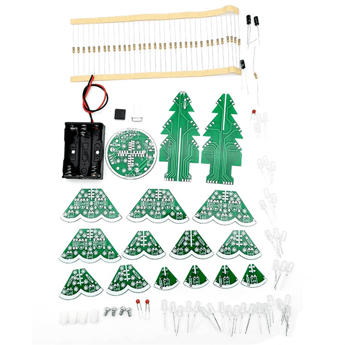 3D Stereo Christmas Tree LED DIY Kit Red/Green/Yellow LED Flash Circuit Kit for Electronics ...
