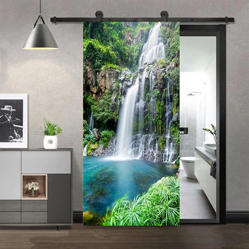 3D Stereo Landscape Door Stickers for Living Room Bedroom Renew Decal ...