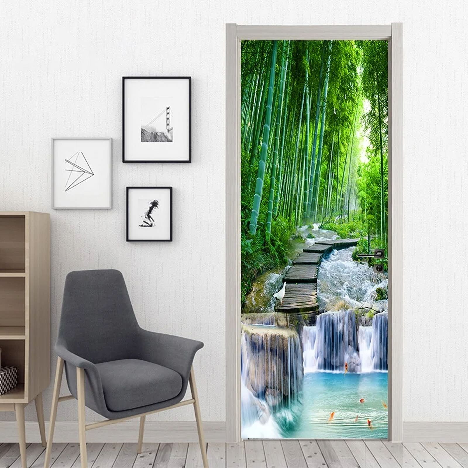 3D Stereo Landscape Door Stickers for Living Room Bedroom Renew Decal ...