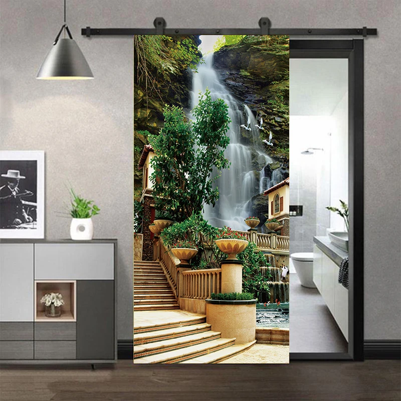 3D Stereo Landscape Door Stickers for Living Room Bedroom Renew Decal ...