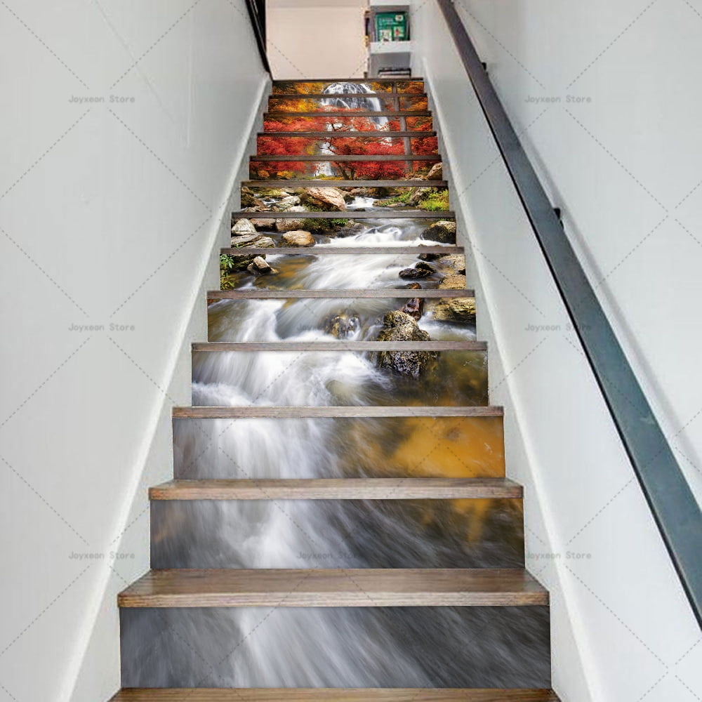 3D Stereo Scenery Staircase Sticker Vinyl PVC Waterproof Non-slip Self ...