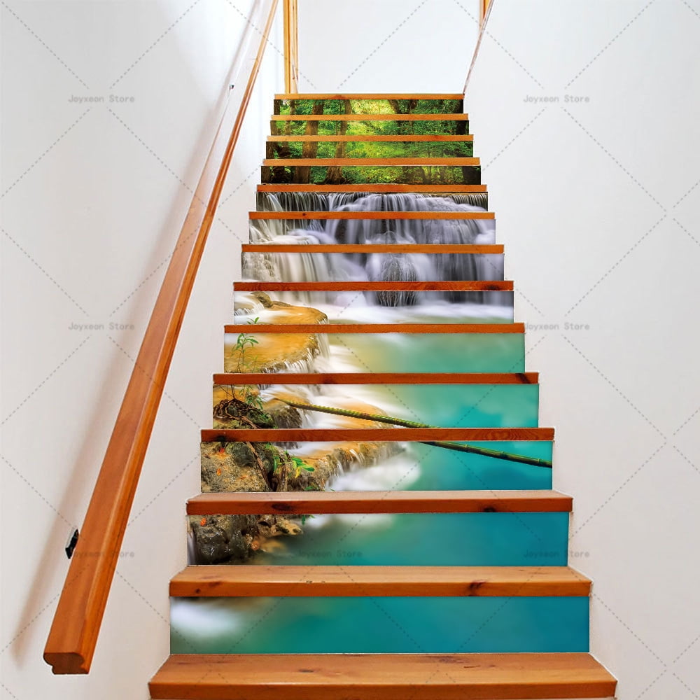 3D Stereo Scenery Staircase Sticker Vinyl PVC Waterproof Non-slip Self ...