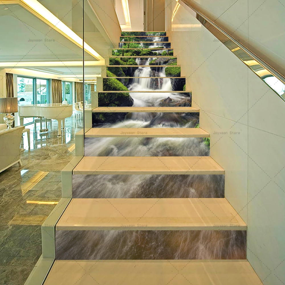 3D Stereo Scenery Staircase Sticker Vinyl PVC Waterproof Non-slip Self ...