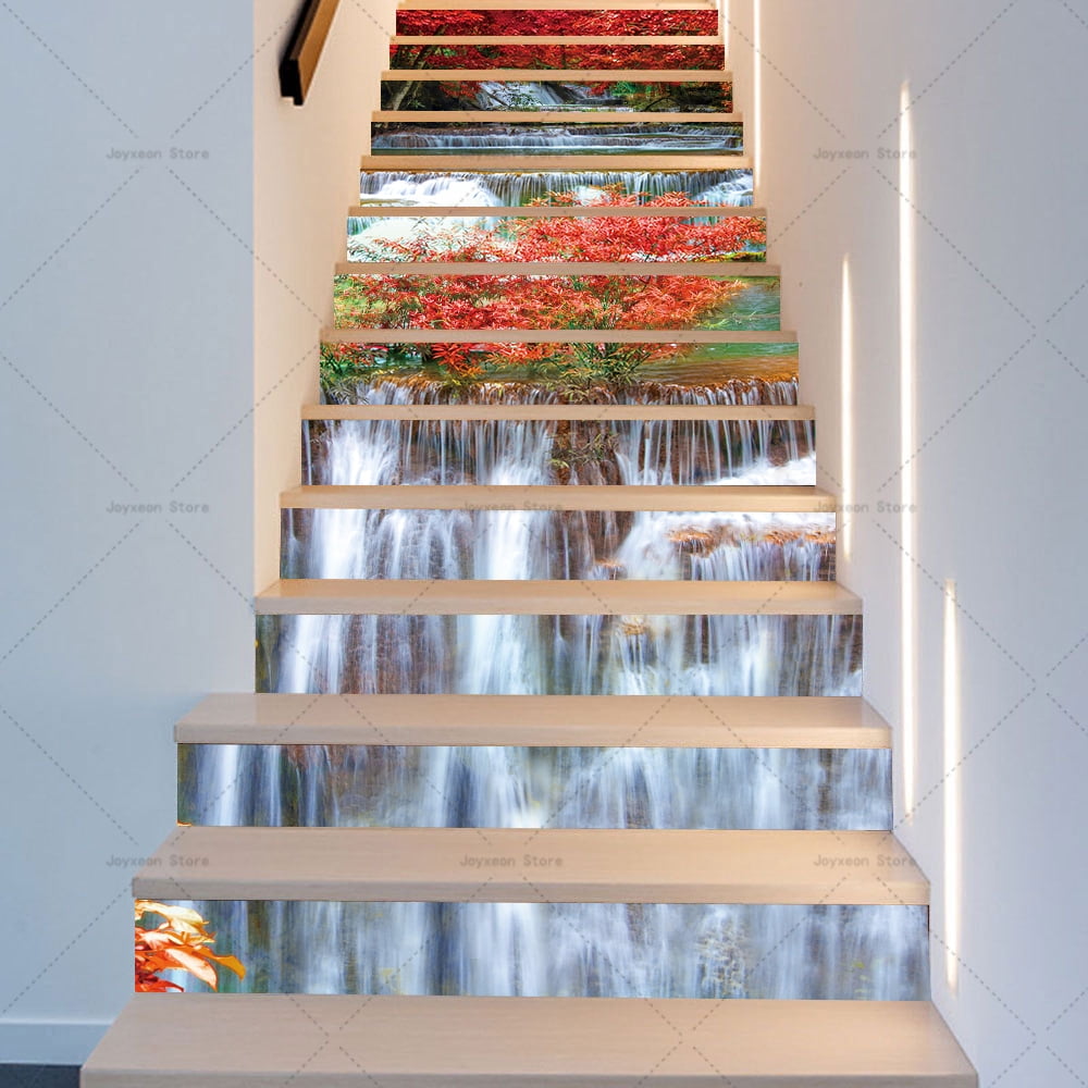 3D Stereo Scenery Staircase Sticker Vinyl PVC Waterproof Non-slip Self ...