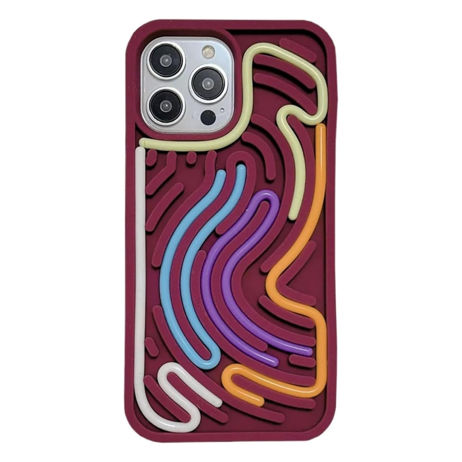 3D Stereoscopic Silicone Color Line Sensory Decompression Phone Case ...