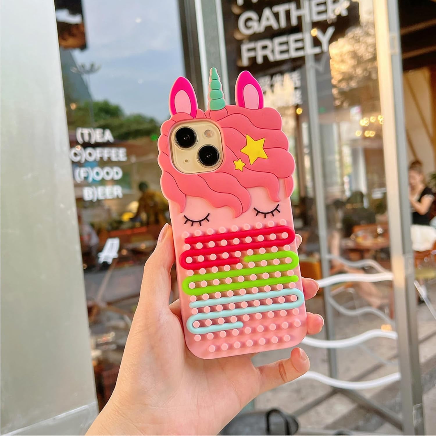 3D Stereoscopic Silicone Color Line Sensory Decompression Phone Case ...