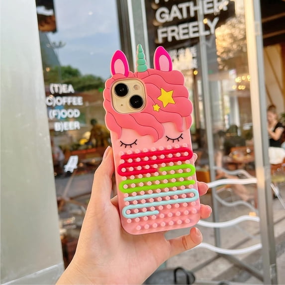 3D Stereoscopic Silicone Color Line Sensory Decompression Phone Case ...