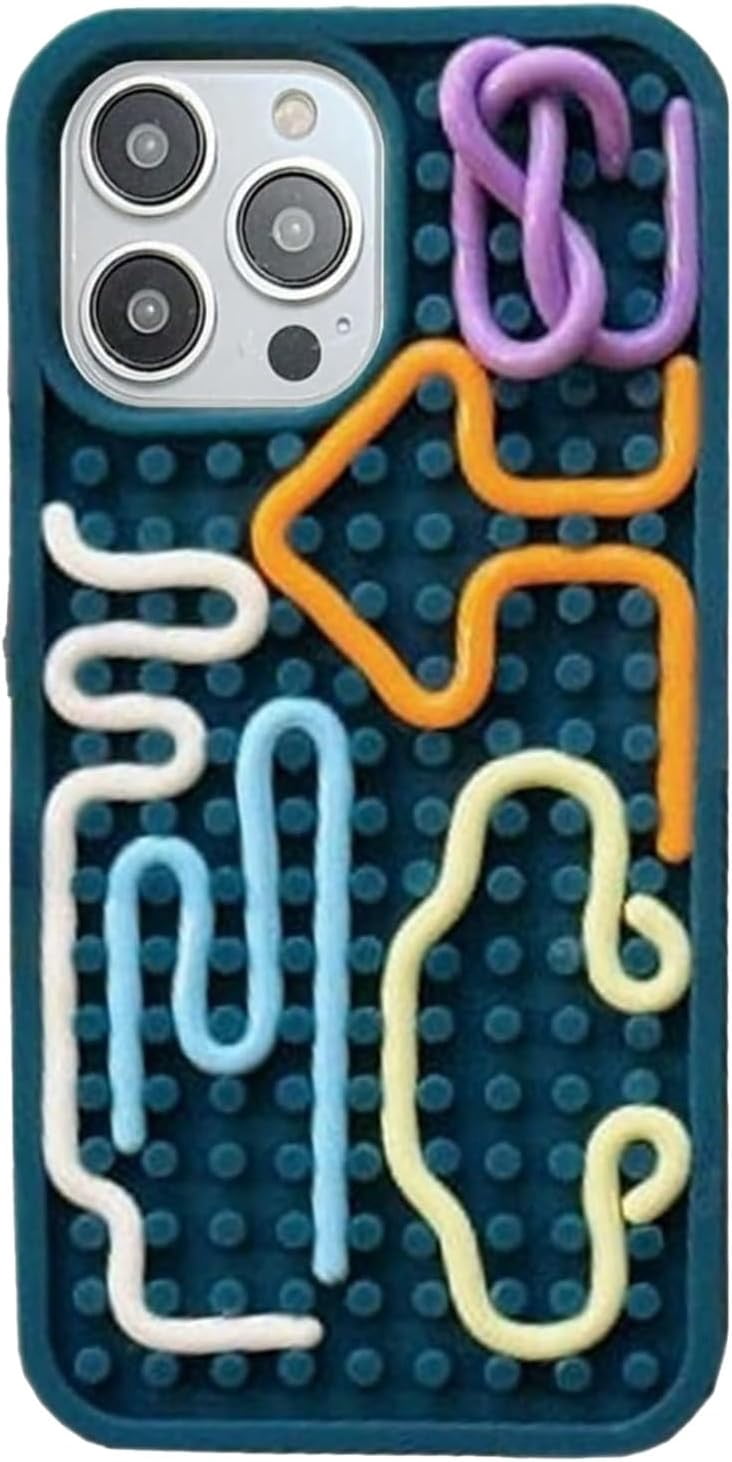 3D Stereoscopic Silicone Color Line Sensory Decompression Phone Case ...