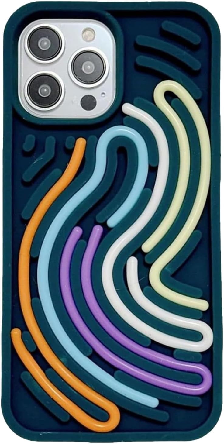 3D Stereoscopic Silicone Color Line Sensory Decompression Phone Case ...