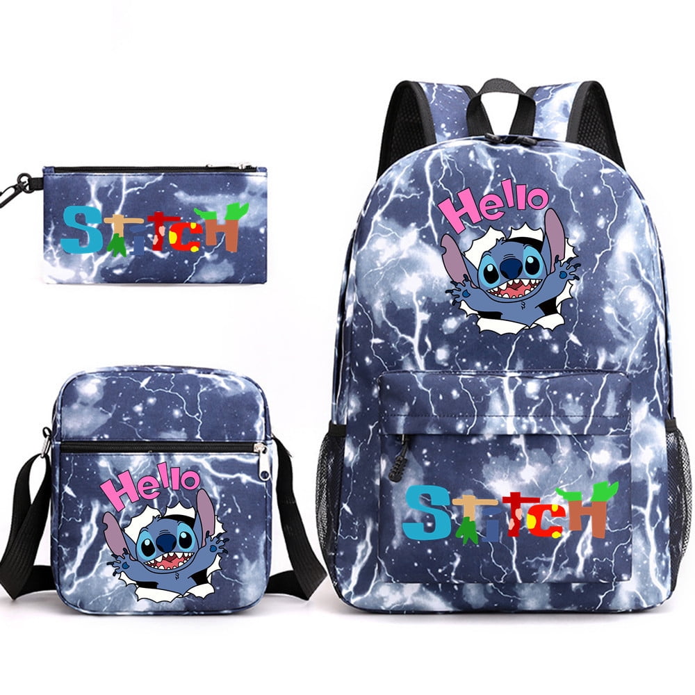 3D Sti_tch Printing 3-Piece Backpack Set - Cute Cartoon Backpack ...