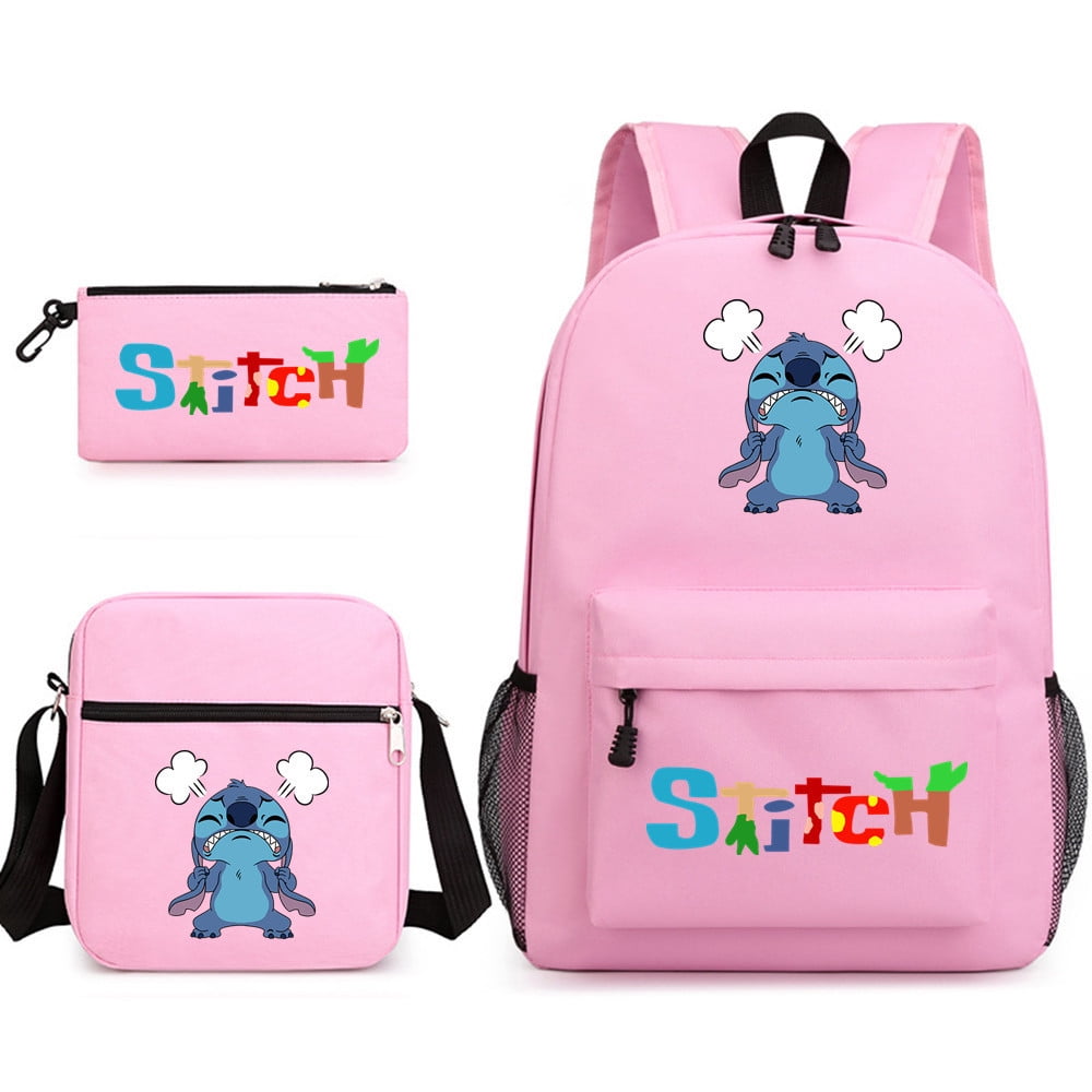 3D Sti_tch Printing 3-Piece Backpack Set - Cute Cartoon Backpack ...