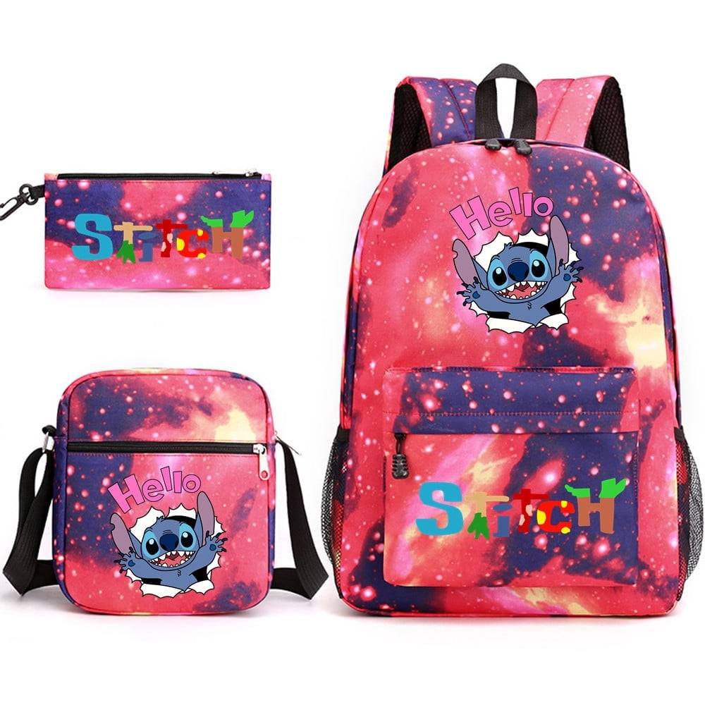 3D Sti_tch Printing 3-Piece Backpack Set - Cute Cartoon Backpack ...