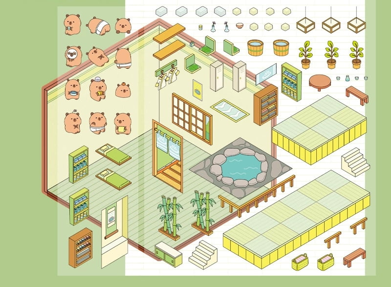 3D Sticker Scene, Large DIY 3D House Stickers Isometric Stickers Book ...