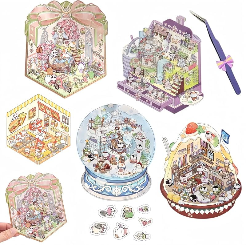 3D Sticker Scenes, 3D House Stickers - Isometric Sticker Rooms ...