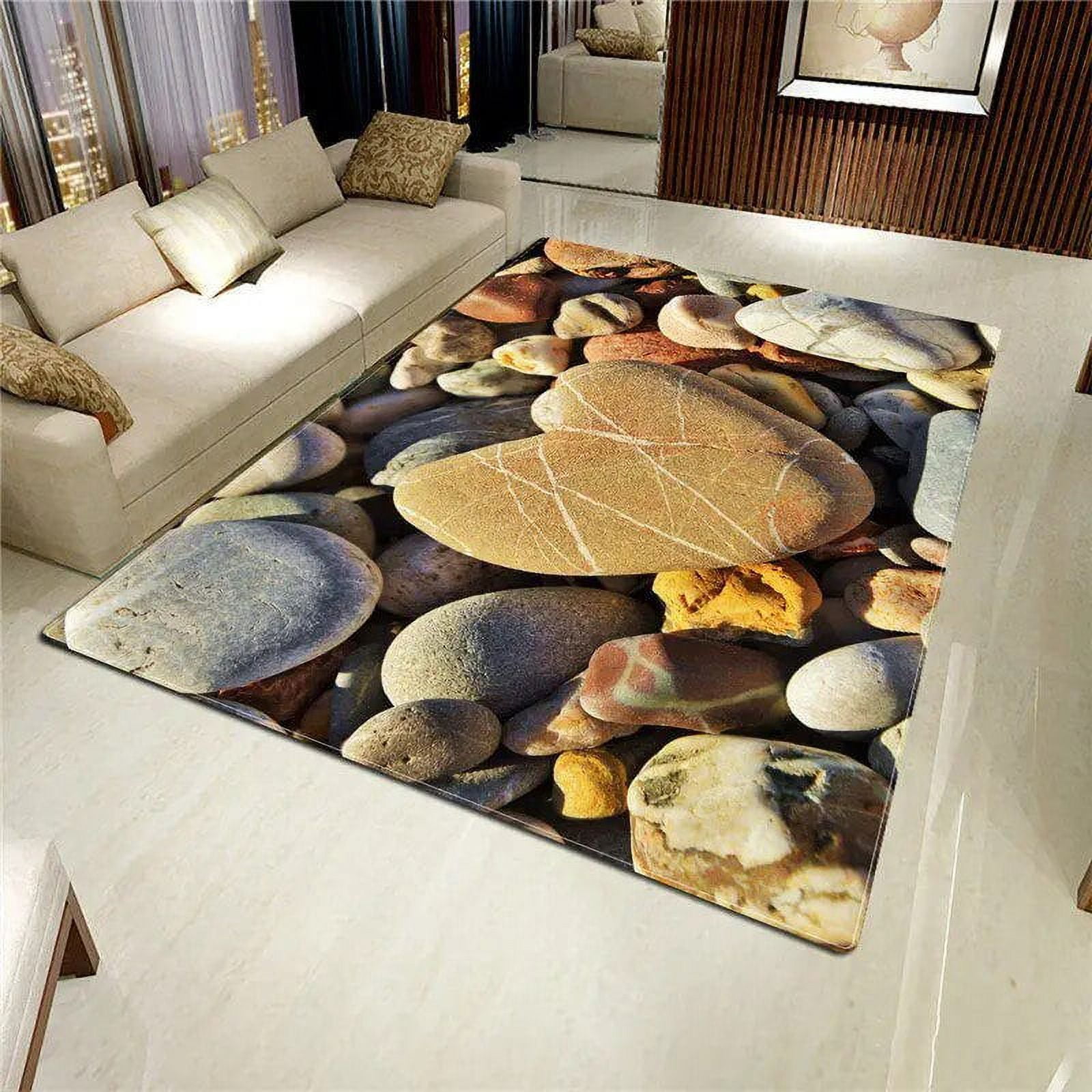 3D Stone Big Carpet for Living Room Colorful Cobblestone Printed ...