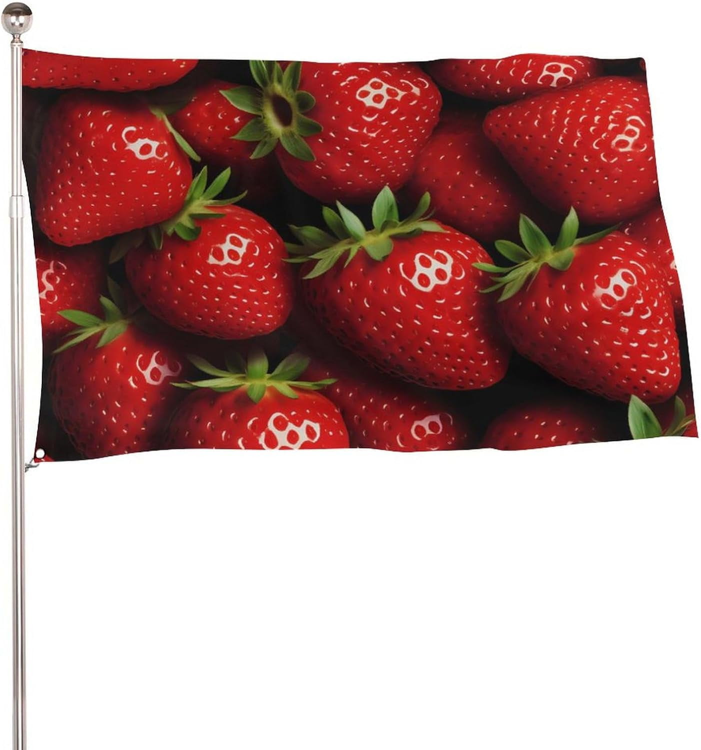 3D Strawberry Printed Flag with 2 Brass Grommets Banner Funny for ...