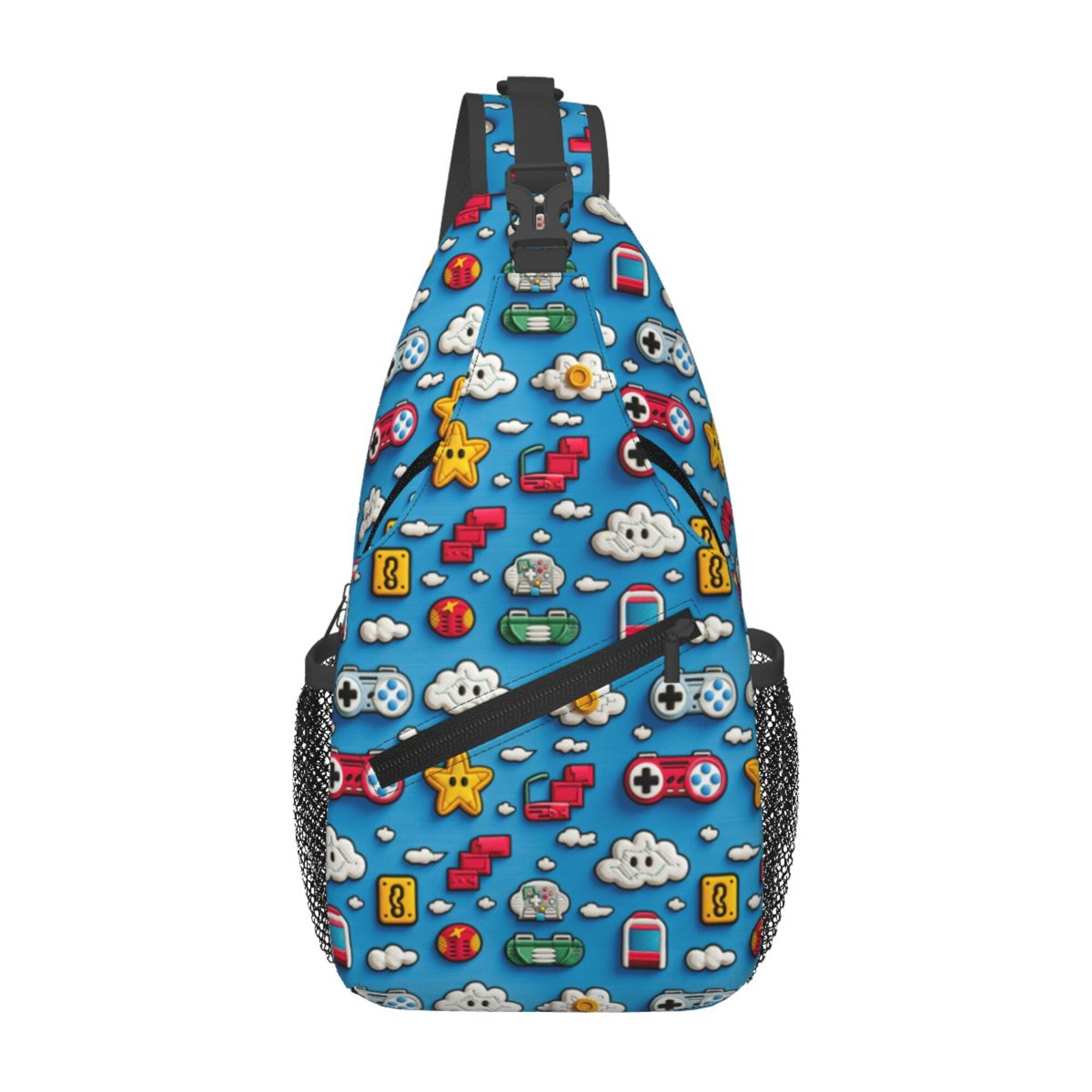 3D Style Su-per Ma-rio Sling Bag Crossbody Chest Pack Travel Sling ...