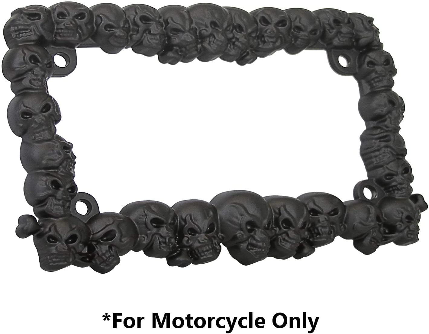 3D Style Zinc Metal Matte Black Finished Motorcycle License Plate Frame ...