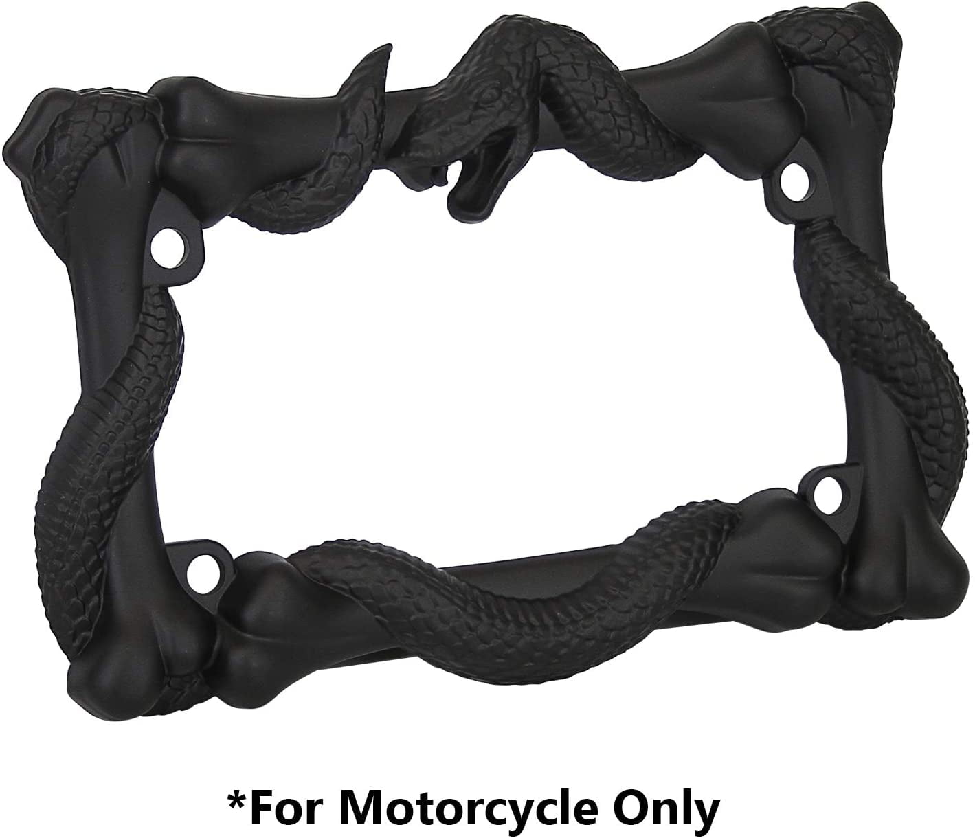 3D Style Zinc Metal Matte Black Finished Motorcycle License Plate Frame ...