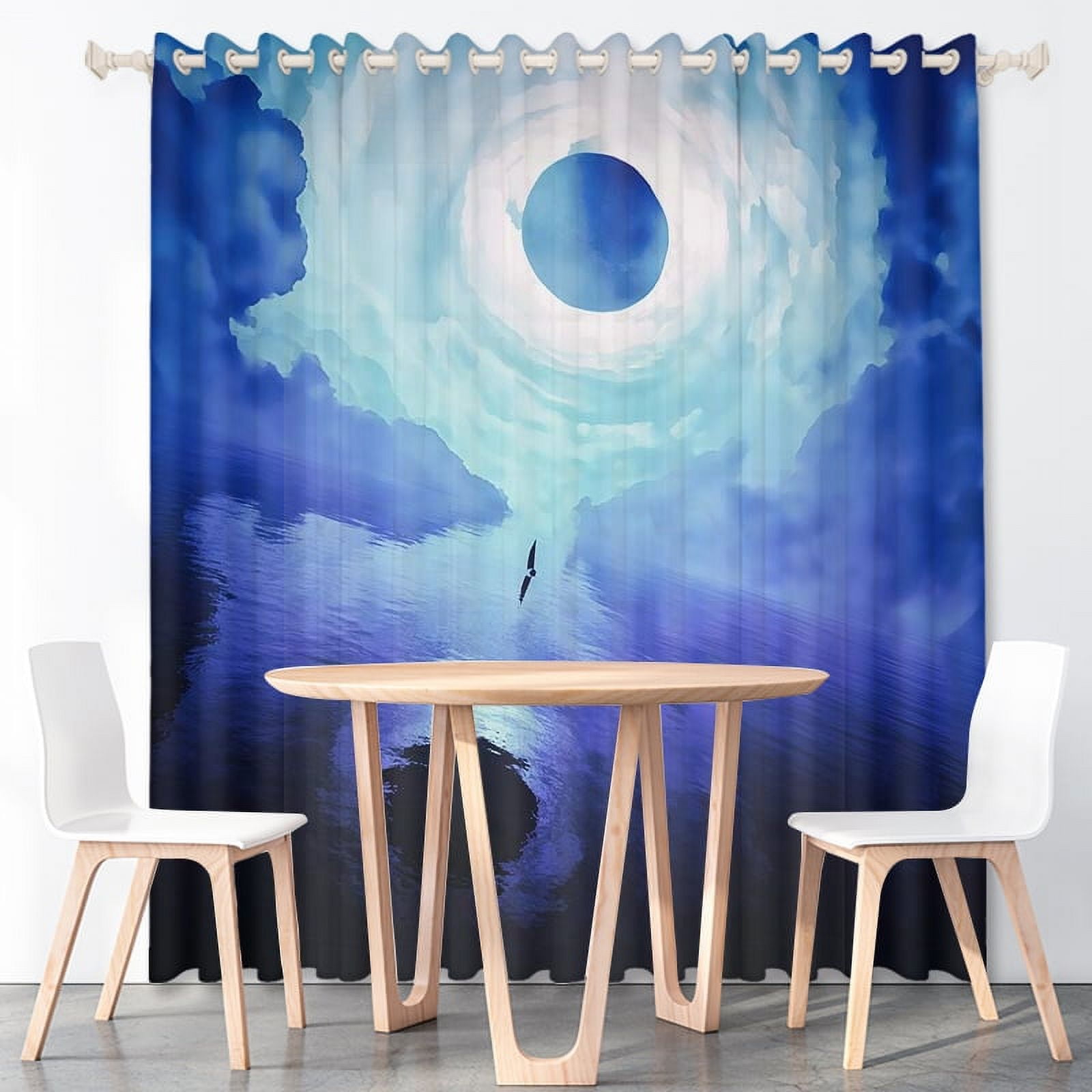 3D Summer Ocean Beach Vaion Curtains Coconut Trees Ocean Waves Blue Sky ...