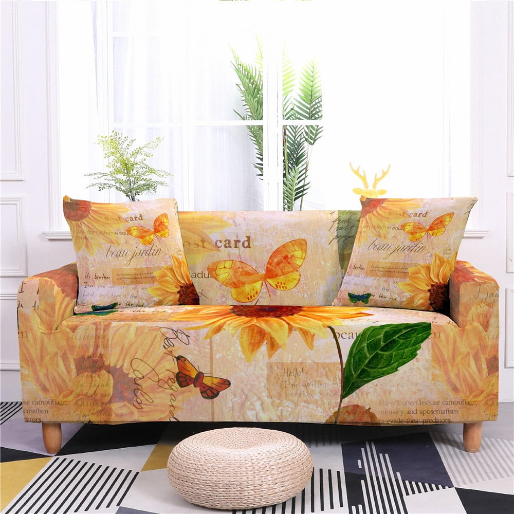 3D Sun Flower Print Sofa Cover Slipcover Stretch Sofa Cover for Living ...