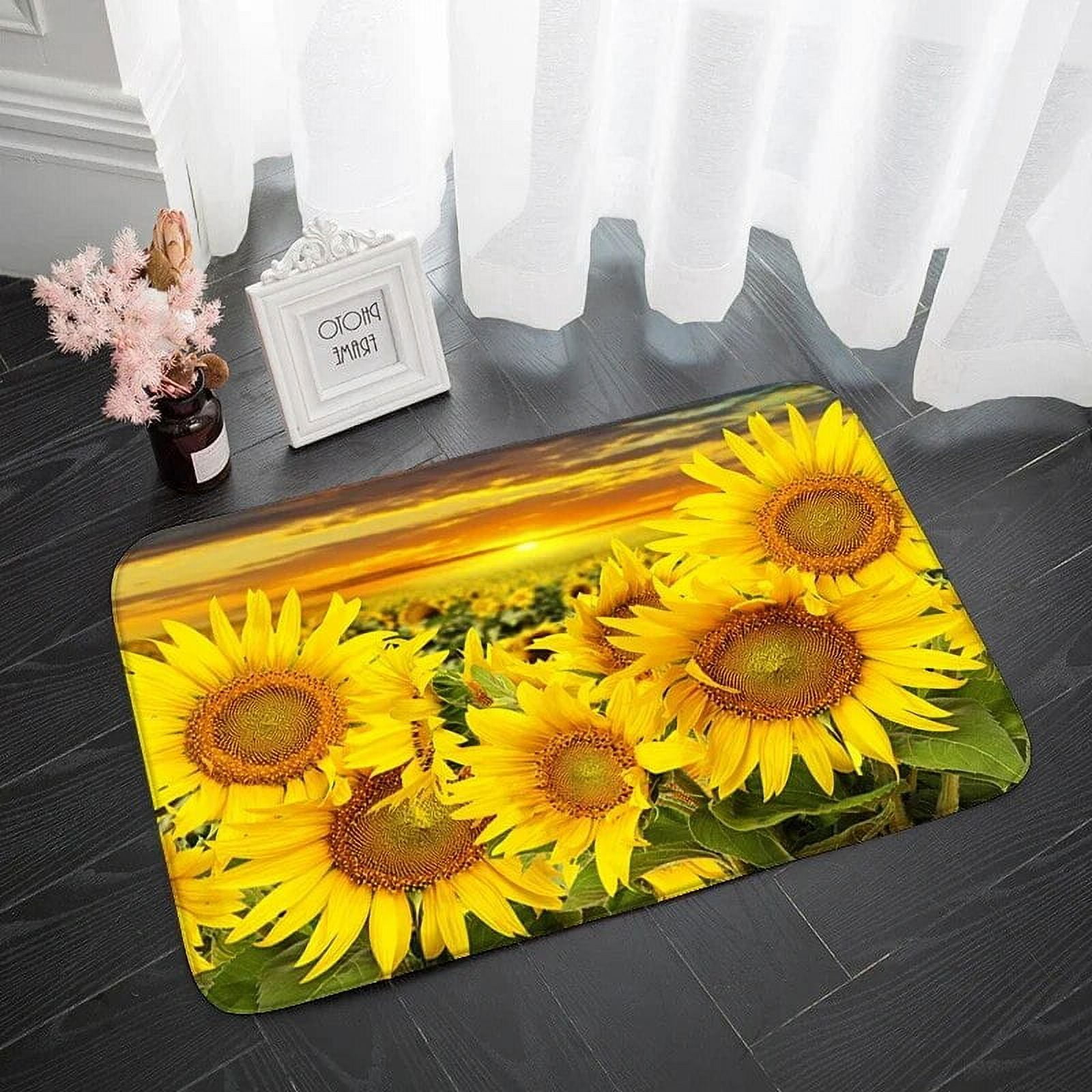 3D Sunflower Printed Entrance Doormat Bedroom Kitchen Balcony Area Rug ...