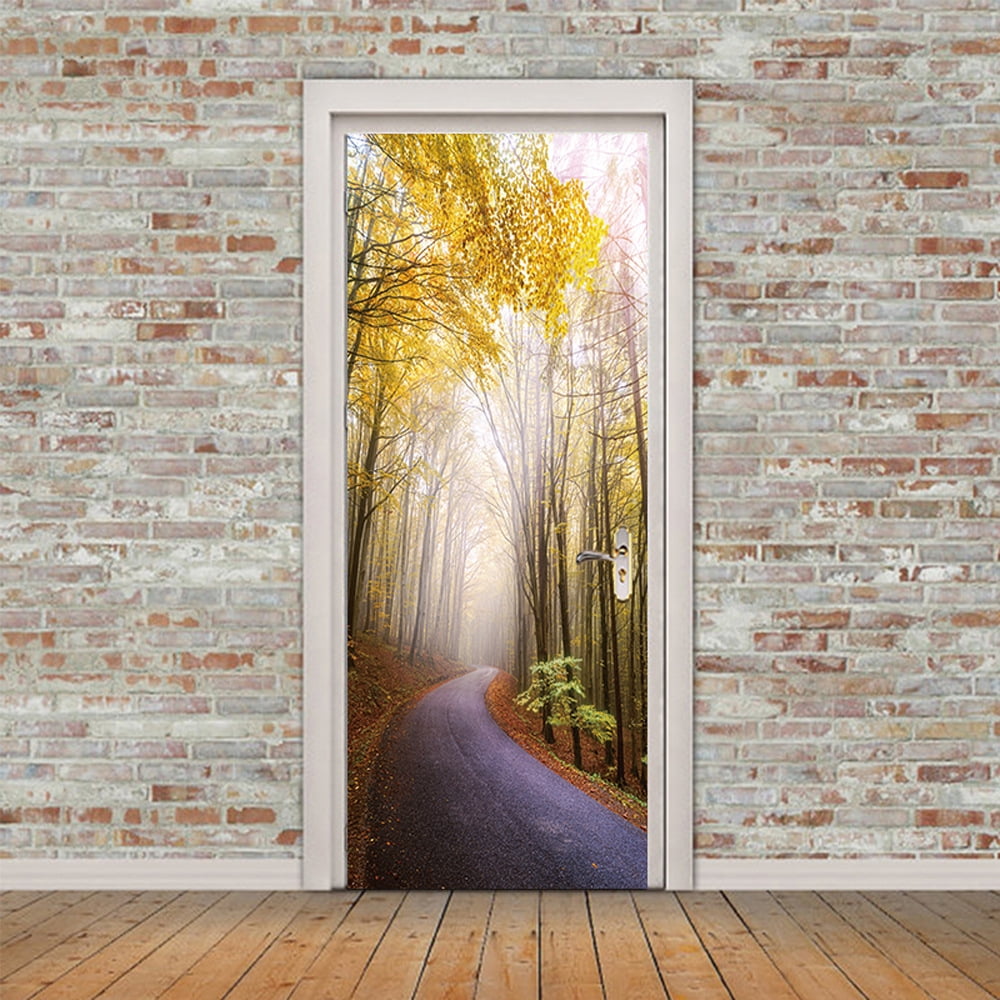 3D Sunset Scenery Door Sticker Summer Beach Scenery Wallpaper PVC ...