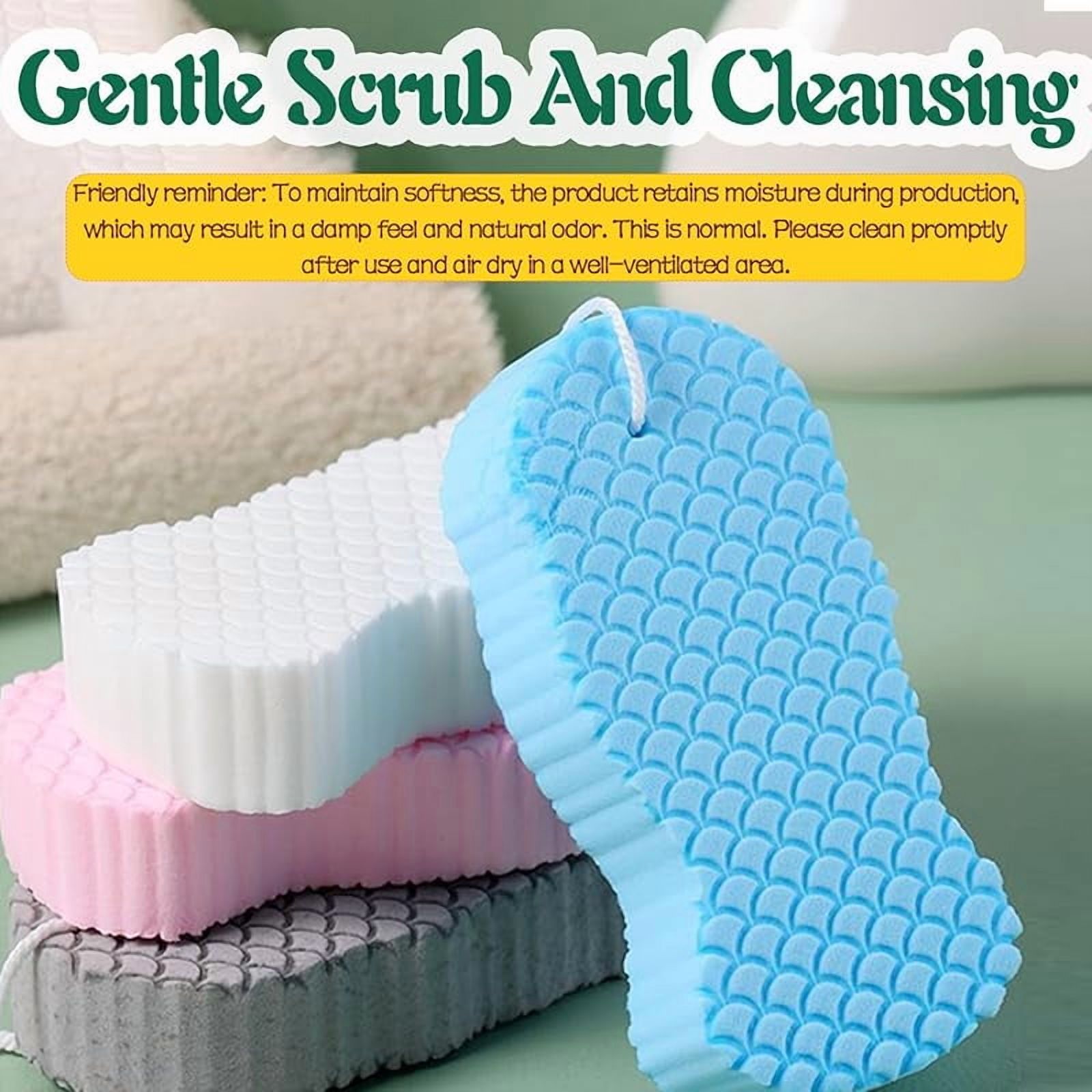 3D Super Soft Bath Sponge Exfoliator - Gentle Dead Skin Removal for ...