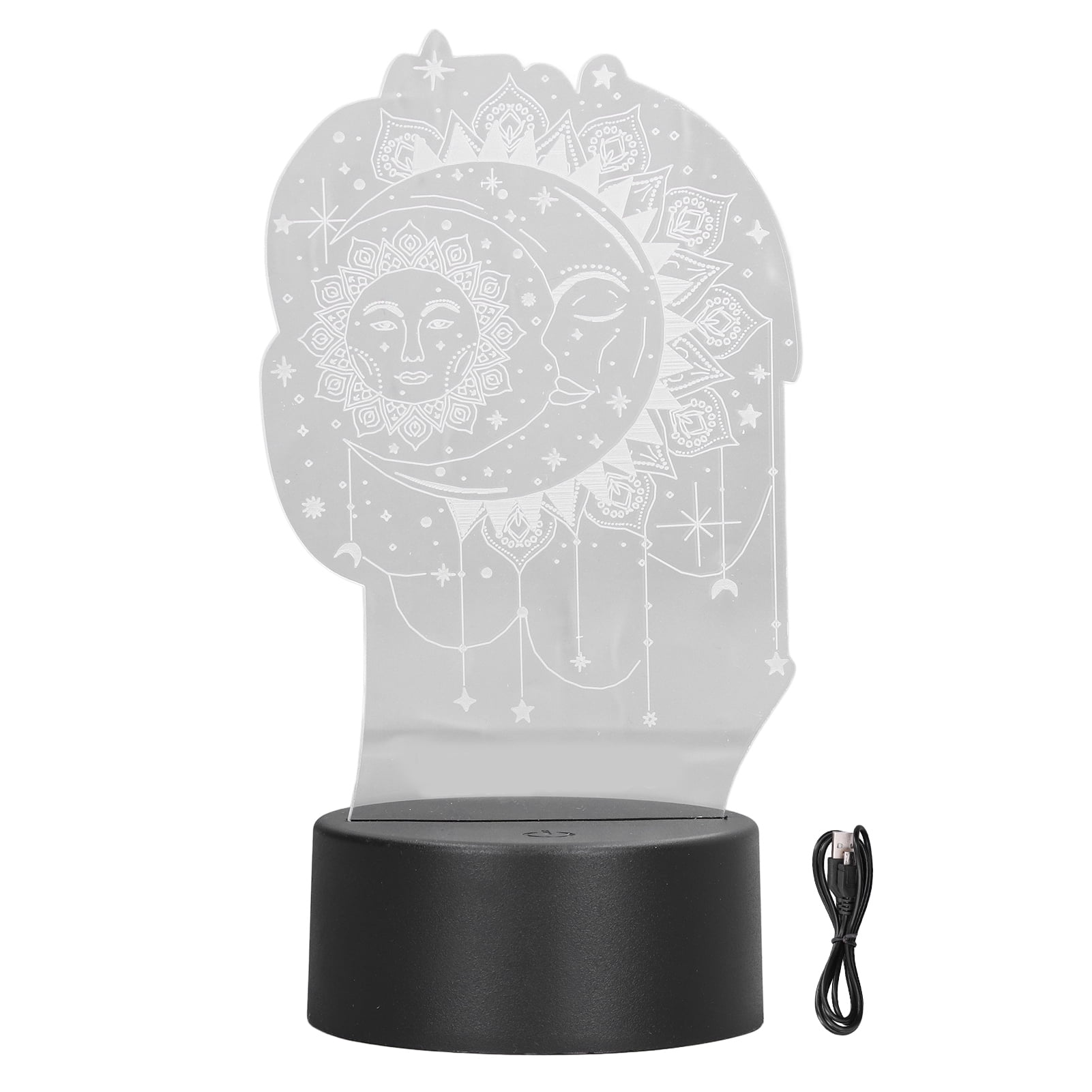 3D Table Light 7 Color Sun Moon LED Night Light Acrylic Touch Switch ...