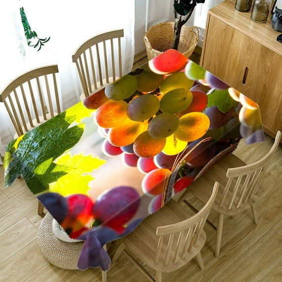 3D Tablecloth Red Cherry Fruit Printed Tablecloth Dustproof Table ration Accessories Antifouling ...
