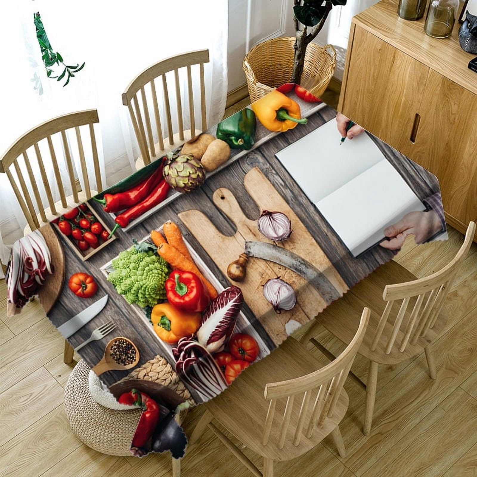 3D Tablecloth Red Cherry Yellow Mango Fruit Pattern Dustproof Table ...