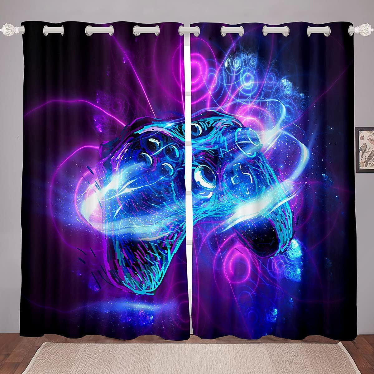 3D Technology Digital Print Shading Curtains Cool Gamepad Bedroom ...