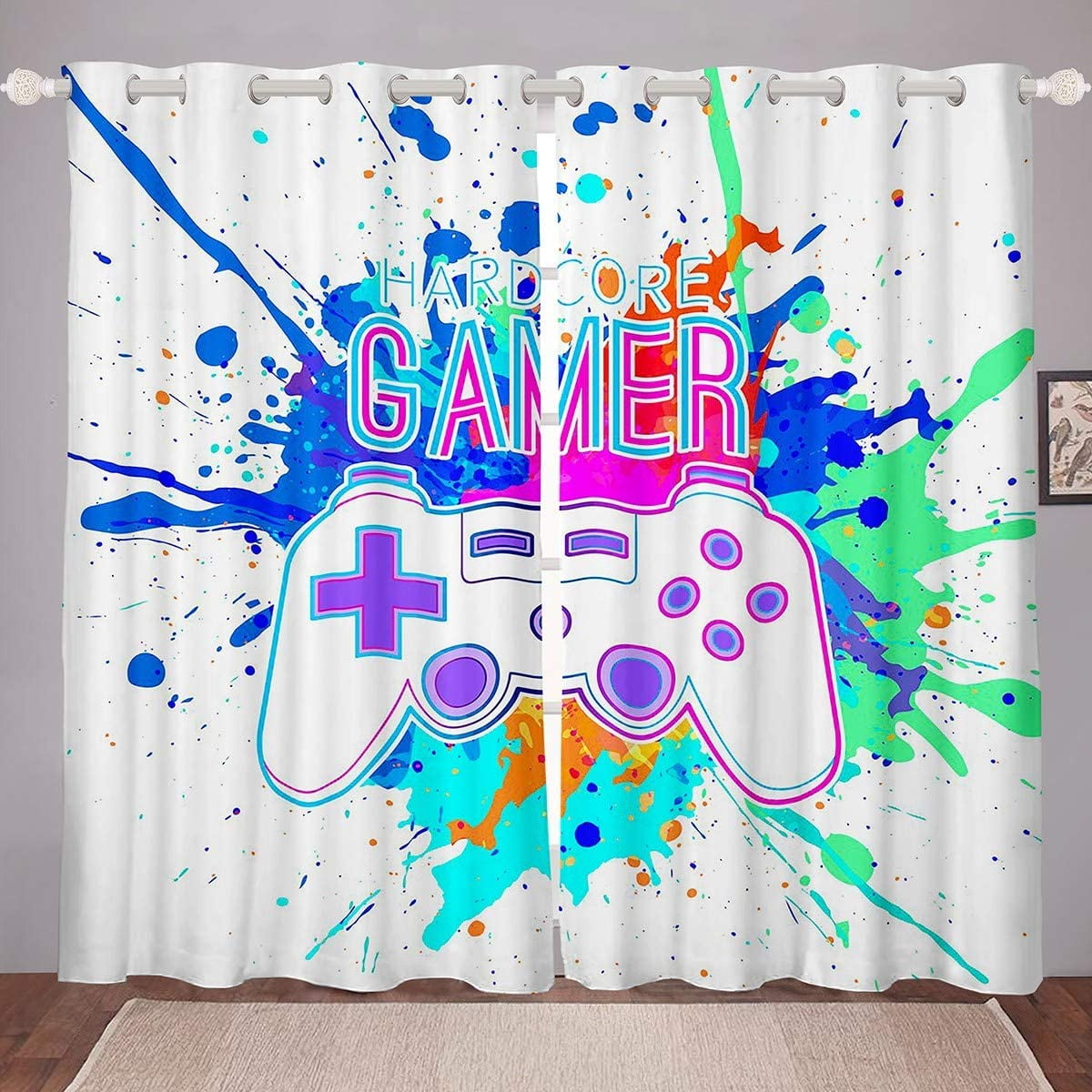 3D Technology Digital Print Shading Curtains Cool Gamepad Bedroom ...